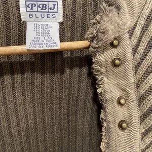 Pbj Blues | Sweaters | Pbjblues Ribbed Military Cardigan Snap Closures ...